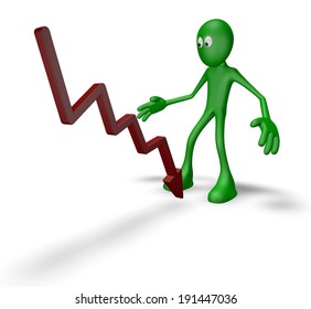 Cartoon Guy Graph Chart 3d Illustration Stock Illustration 191447036 ...