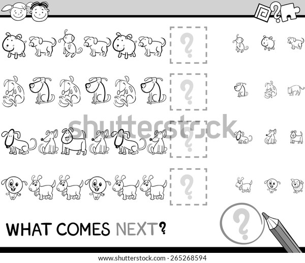 Cartoon Illustration Completing Pattern Educational Game Stock ...