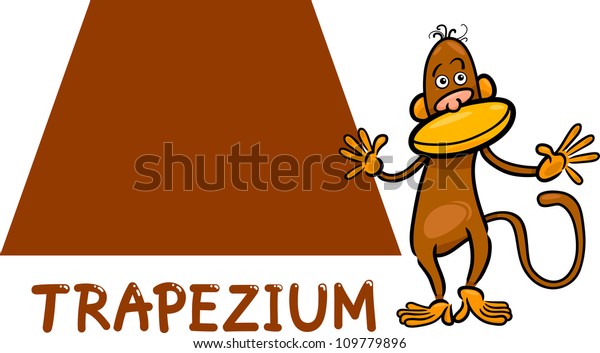 Cartoon Illustration Trapezium Trapezoid Basic Geometric Stock ...