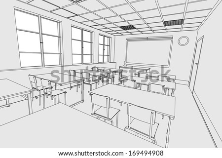 Cartoon Image Classroom Interior Stock Illustration 169494908 ...