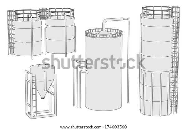 Cartoon Image Silos Set: ilustración de stock 174603560 | Shutterstock