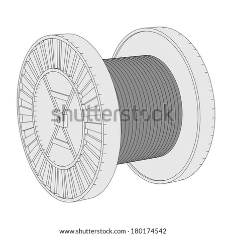 Cartoon Image Wire Spool Stock Illustration 180174542 - Shutterstock
