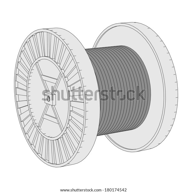 Cartoon Image Wire Spool Stock Illustration 180174542