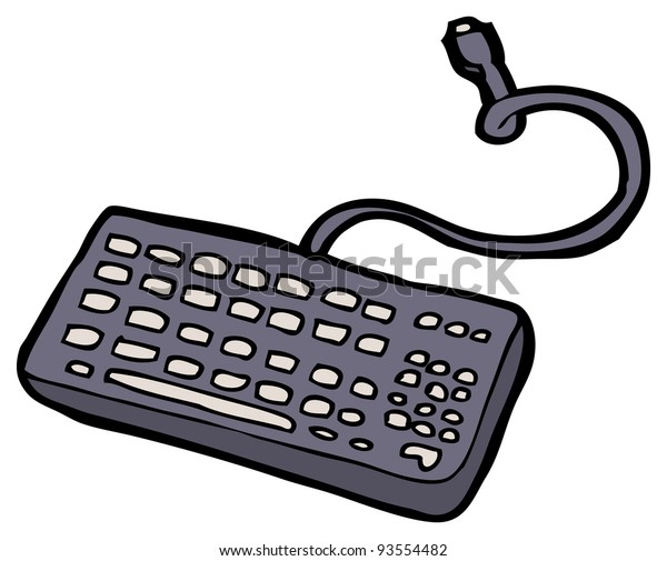 Cartoon Keyboard Raster Version Stock Illustration 93554482