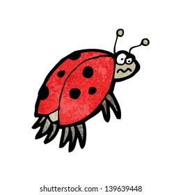 Cartoon Flying Ladybug On Blue Background Stock Vector (Royalty Free ...