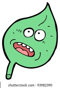 Funny Leaf Face Cartoon Raster Version Stock Illustration 93721774