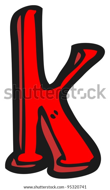 Cartoon Letter K Raster Version Stock Illustration 95320741