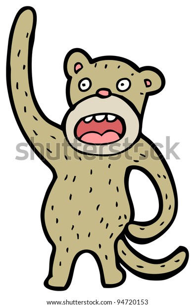Cartoon Monkey Scratching Butt Stock Illustration 94720153