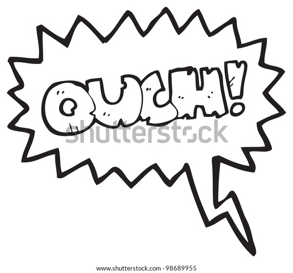 Cartoon Ouch Speech Bubble Stock Illustration 98689955