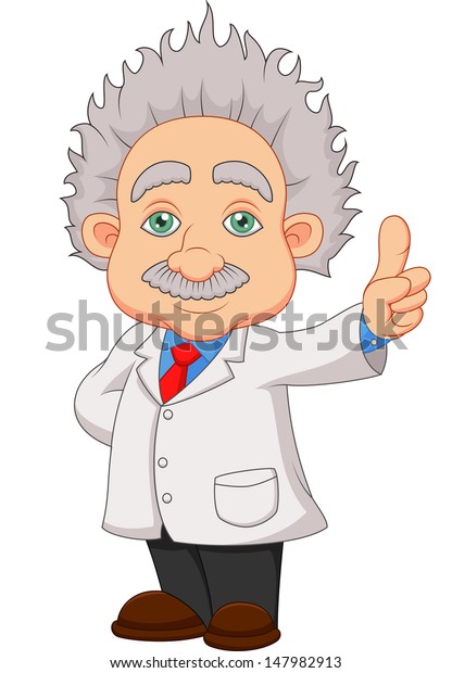 Cartoon Professor Thinking Stock Illustration 147982913