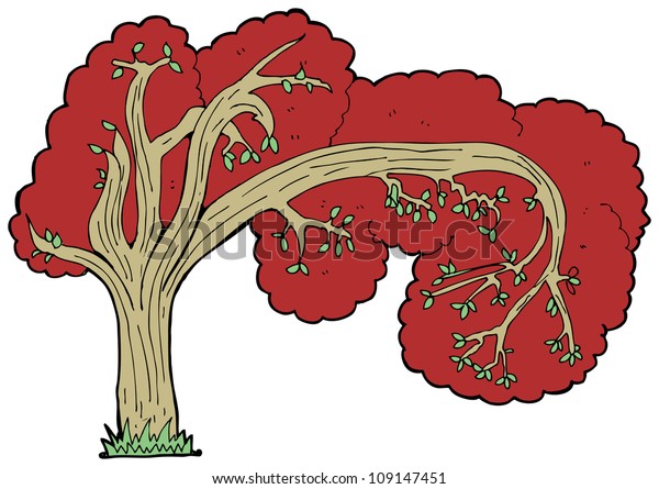 Cartoon Red Tree Stock Illustration 109147451 | Shutterstock