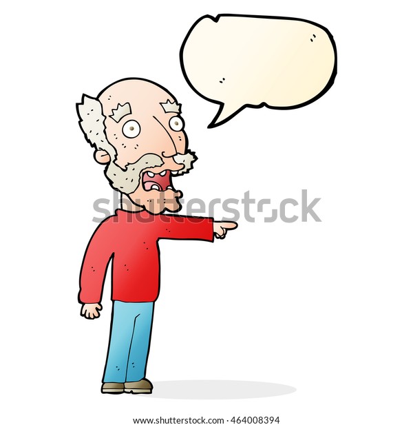 Cartoon Scared Old Man Pointing Speech Stock Illustration 464008394 ...