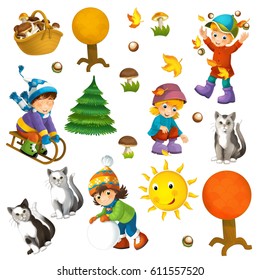 Cartoon Set Different Elements People Many Stock Illustration 611557520 ...