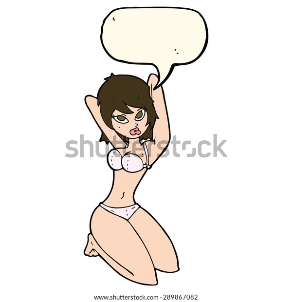 Cartoon Sexy Woman Posing Speech Bubble Stock Illustration 289867082