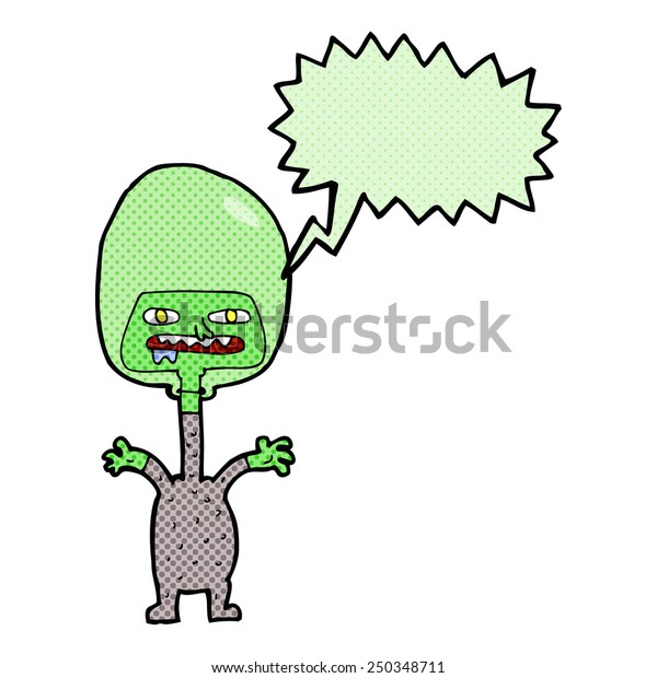 Cartoon Space Alien Speech Bubble Stock Illustration 250348711 ...