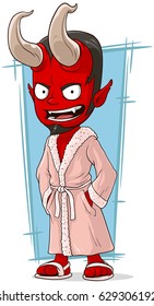 Cartoon Standing Evil Red Devil Horns Stock Illustration 629306192