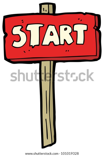 Cartoon Start Sign Stock Illustration 101019328