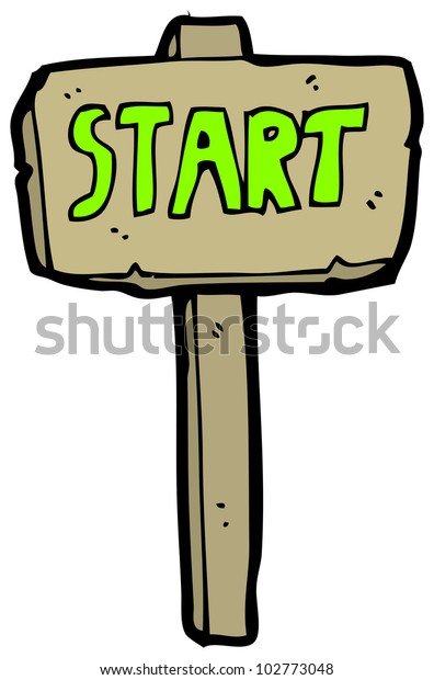 cartoon start sign cartoon start sign