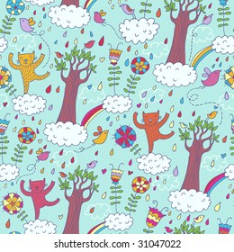 Cartoon Summer Seamless Pattern Stock Illustration 31047022 | Shutterstock