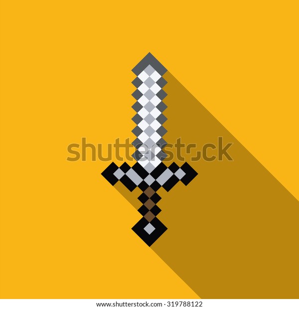 Cartoon Sword Pixels Sword Computer Game: ภาพประกอบสต็อก 319788122 ...