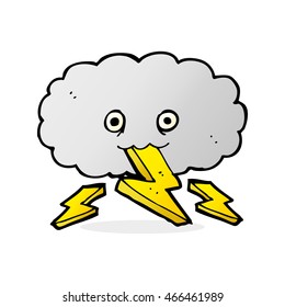 Cute Cartoon Face Thunder Cloud Vector Stock Vector (Royalty Free ...