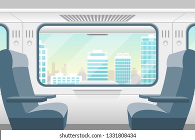 Cartoon Train Inside Interior Window View Stock Illustration 1331808434 ...
