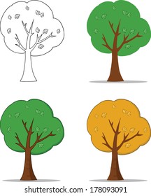 Cartoon Tree Shadow Set Raster Collection Stock Illustration 178093091 ...