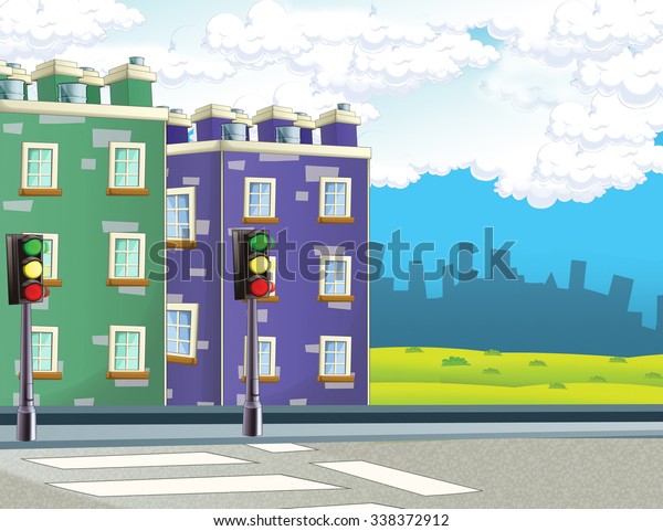 Cartoon Urban Background Different Usage Illustration Stock ...