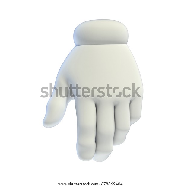 Cartoon White Hand 3d Rendering Stock Illustration 678869404