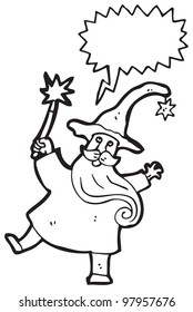 Cartoon Wizard Casting Spell Stock Illustration 97957676 | Shutterstock