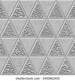 Carving Triangle Pattern On Plaster Background Stock Illustration ...
