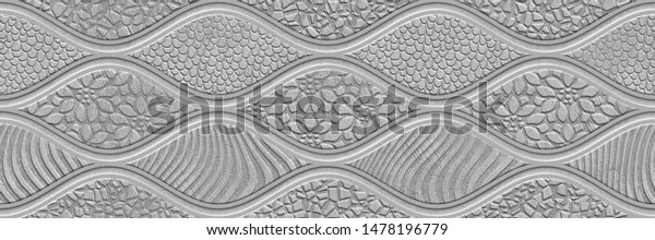 Carving Waves Pattern On Grunge Background Stock Illustration ...