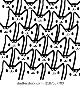 Cat Lines Pattern Illustration Set Cute Stock Illustration 2187557703 ...