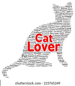Cat Lover Word Cloud Shape Concept Stock Illustration 223765249