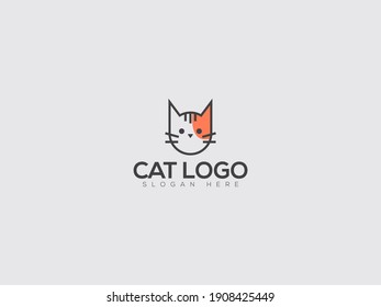 Cat Minimal Logo Design은 모든 회사에 스톡 일러스트 1908425449 | Shutterstock