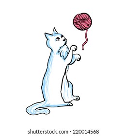 Cat Play Thread Stock Illustration 220014568 | Shutterstock