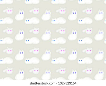 Cats Design Seamless Pattern Repeating Digital Stock Illustration ...