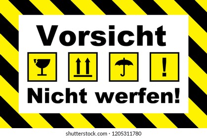 Fragile Warning Sign Placard Sticker Stock Illustration 1185429412
