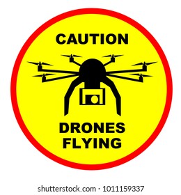 Caution Drones Sign Stock Vector (Royalty Free) 1127583029