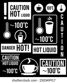 Caution Hot Liquid Vector Illustration: vector de stock (libre de ...