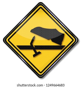 Caution Protruding Nails Stock Illustration 1249664683 | Shutterstock