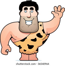 Vektor Stok Cartoon Caveman Looking Confused Vector Illustration (Tanpa ...