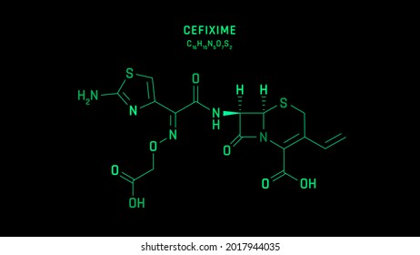 Cefixime Skeletal Formula Molecular Structure Symbol Stock Illustration ...