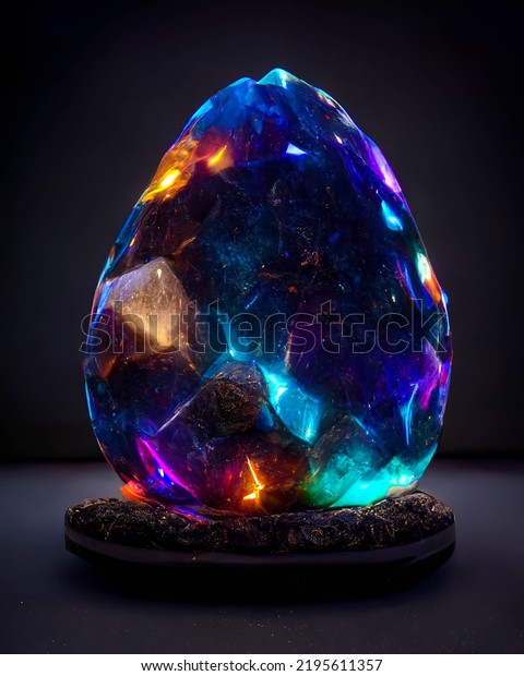 Celestial Stone Made Colored Crystal Strange Stock Illustration ...