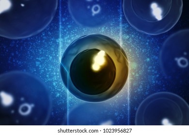 Cell 3d Rendering Cells Under Microscope Stock Illustration 1017849160 ...