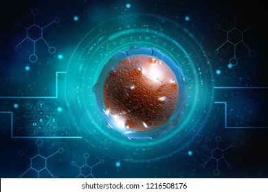 Ilustrasi Stok Cell 3d Rendering Cells Under Microscope 1589140168 ...