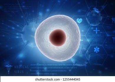 Cell 3d Rendering Cells Under Microscope Stock Illustration 1255444045 ...