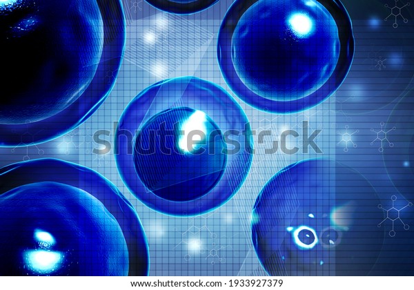 Cell 3d Rendering Cells Under Microscope Stock Illustration 1933927379 ...
