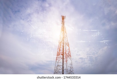 Cell Tower Illustration Digital Data Analysis Stock Illustration ...