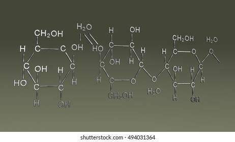 Cellulose Structure 3d Illustration Stock Illustration 494031364 ...